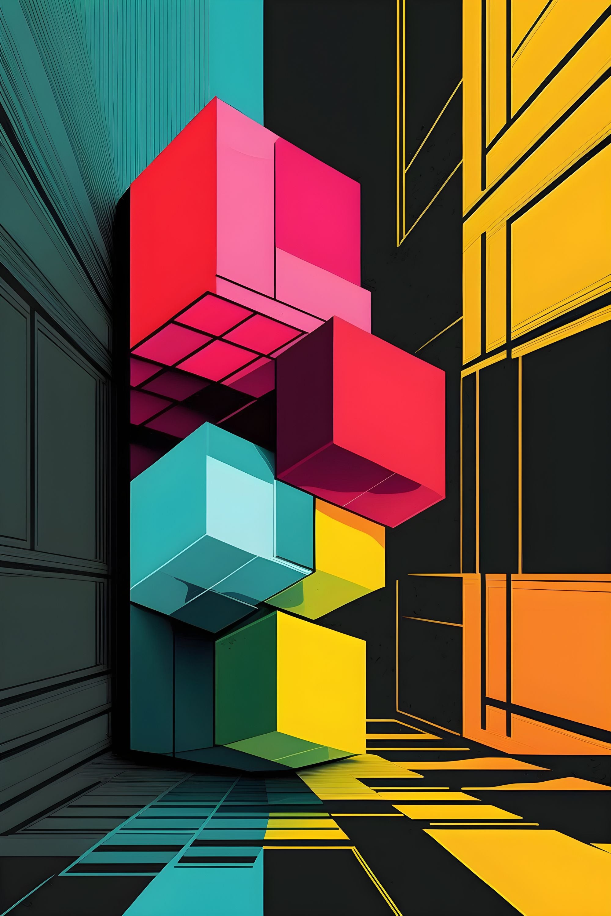 Tetris Funk - Abstract Art Poster| egoamo.co.za